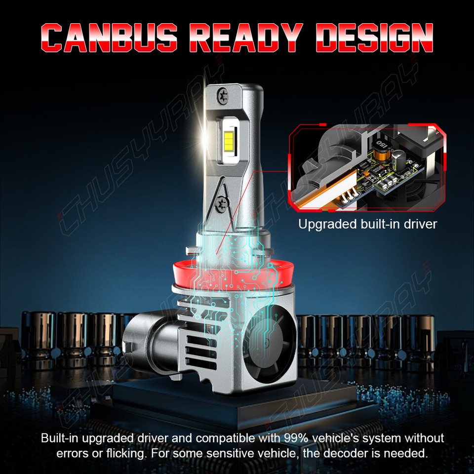 For Toyota Tacoma 2016-2020 H11 LED Headlight Bulbs LOW BEAM Conversion ...