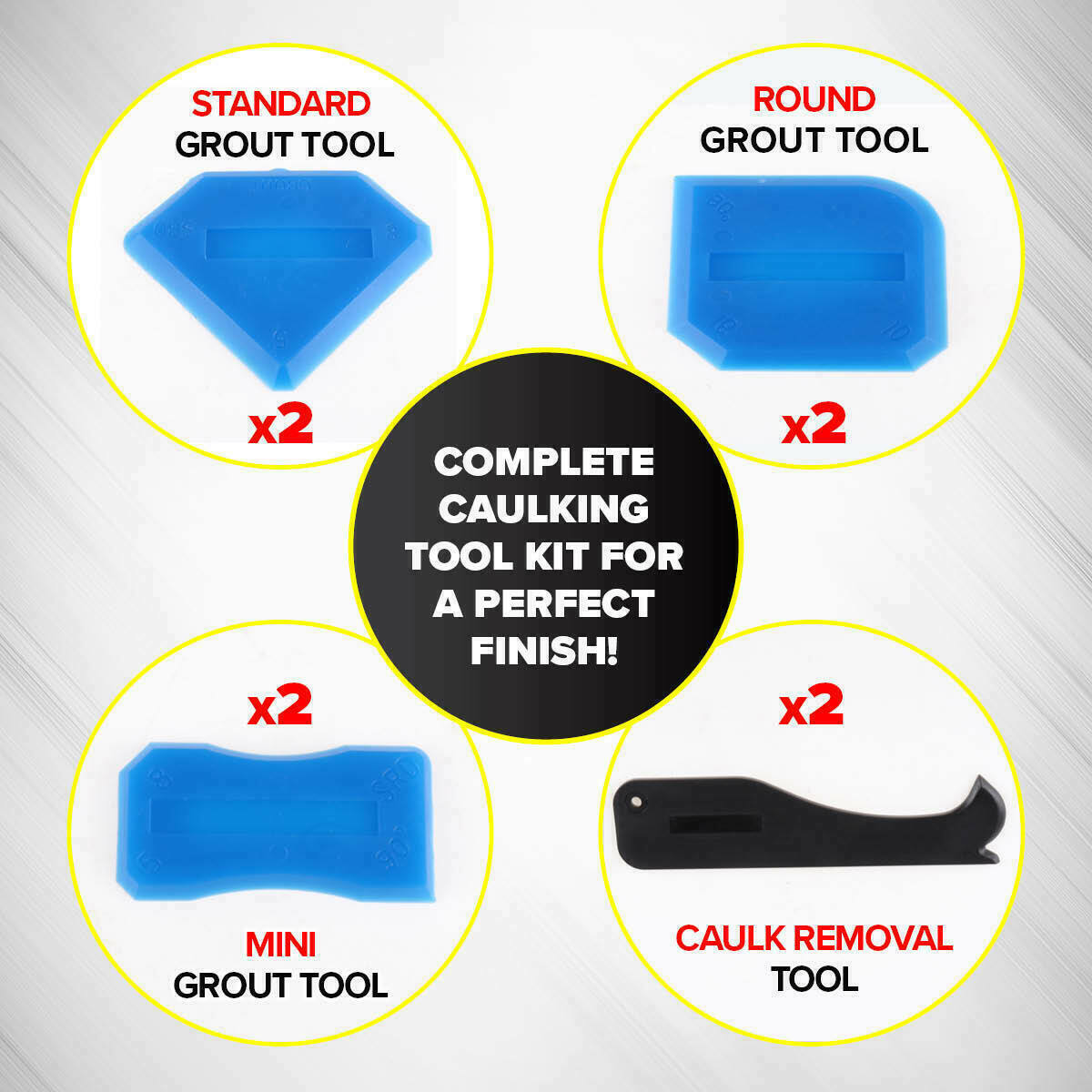 Handy Hardware® Caulking Kit Various Silicone Heads Precision Finishes ...