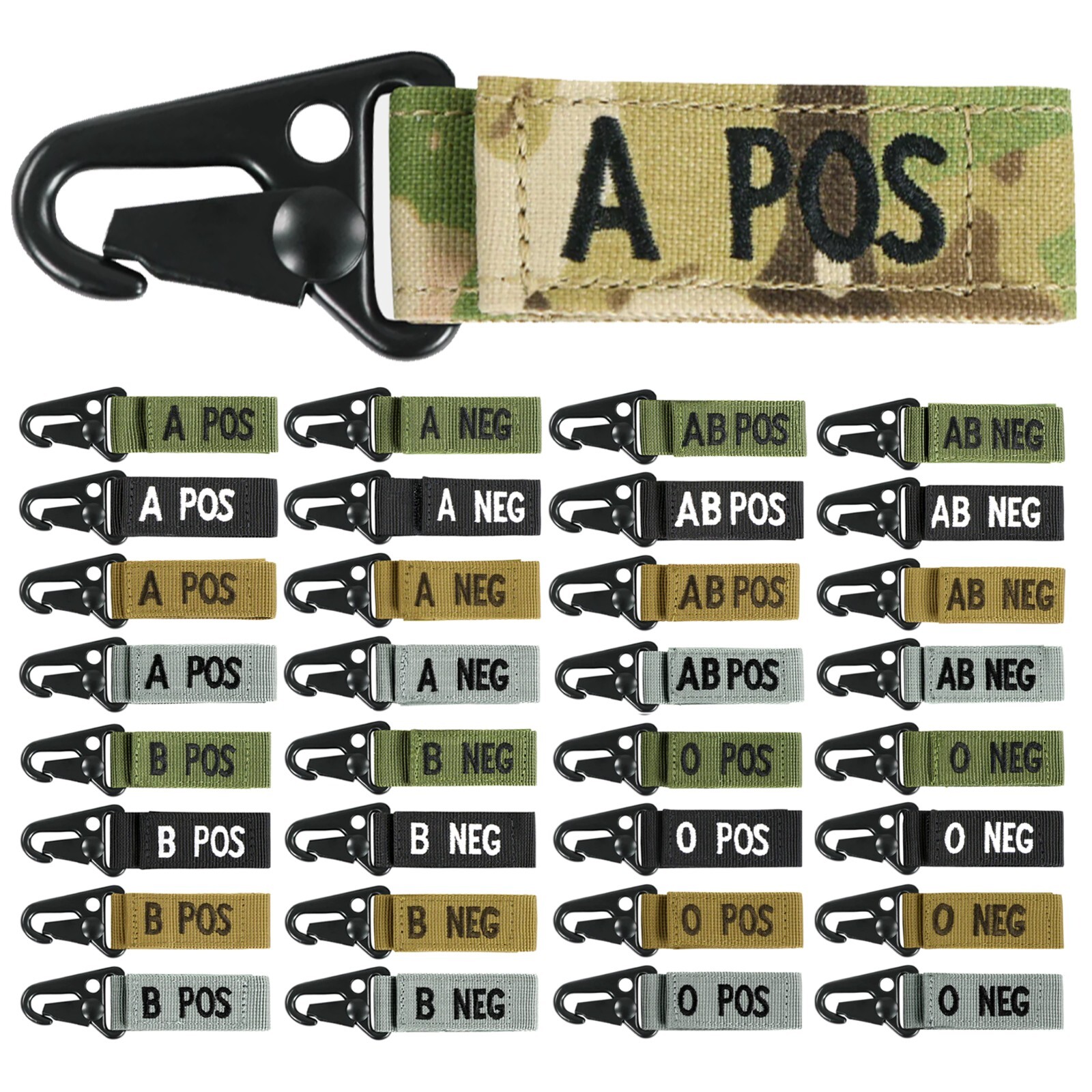 Condor 239 Tactical Blood Type Tag MOLLE Modular Hook & Loop Keychain ...