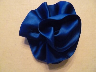 Barrettes hair clips women France Royal blue satin ribbon rosette 4 ...