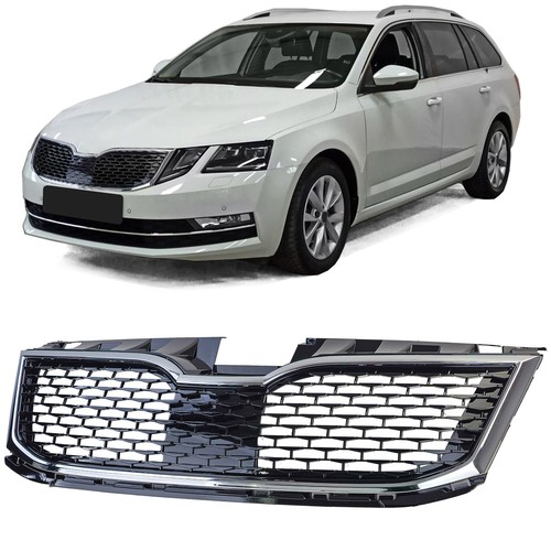 Für Skoda Octavia 5E Facelift 17-20 Sport RS Kühlergrill Waben SCHWARZ ...