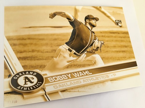 2017 Topps Update Clear Parallel Jumbo 5x7 Bobby Wahl A's US294 01/10 ...