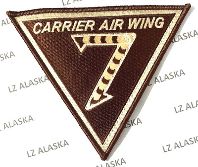 US NAVY CARRIER AIR WING SEVEN BROWN (DEPLOYMENT) PATCH CVW-7 NAVAL ...