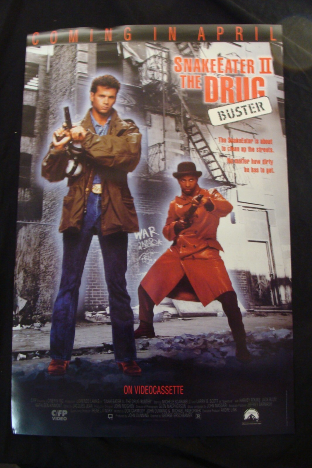 SNAKE EATER 2 THE DRUG BUSTER movie poster LORENZO LAMAS original video ...
