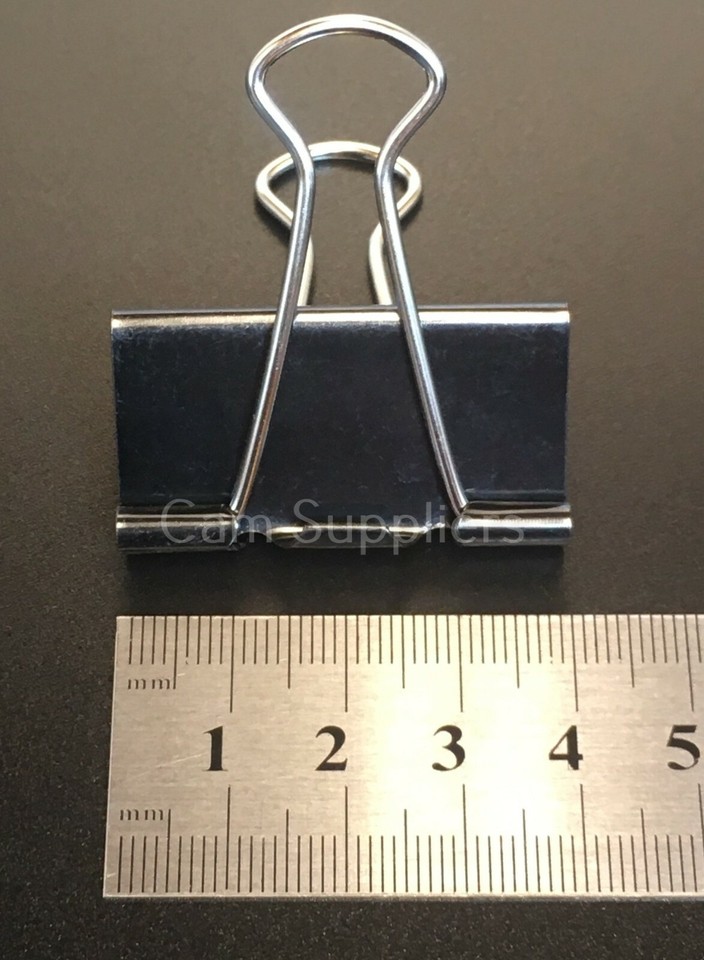 Bulldog Foldback Clips Metal Binder Grip Paper Clip Fold Back 19mm ...