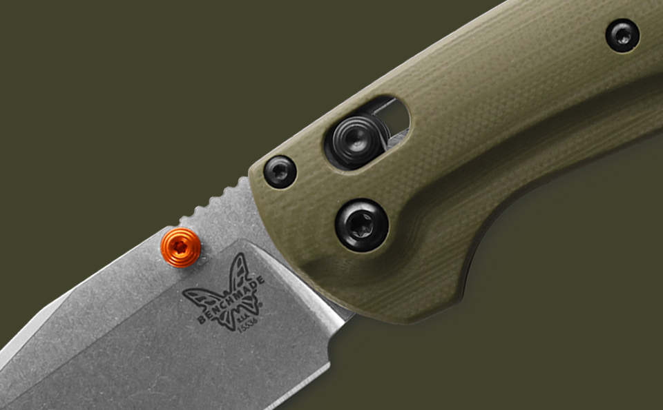 Benchmade Taggedout 15536 OD Green G10 3.5" S45VN Clip Point Plain ...