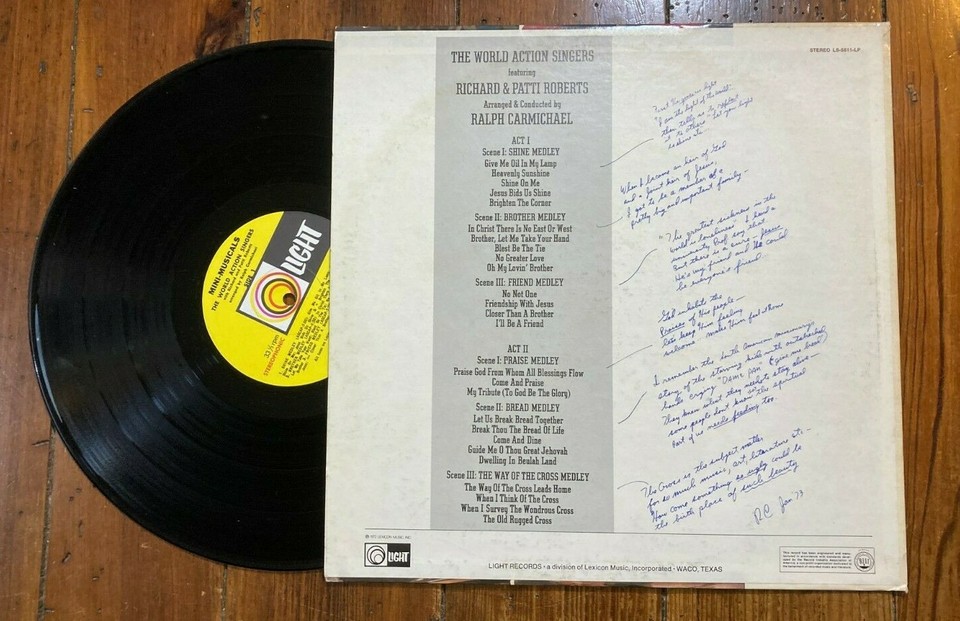 The World Action Singers Featuring Richard & Patti Roberts - Mini ...