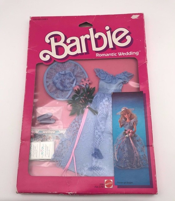 1986 Barbie Romantic Wedding Fashions Flower Girl Skipper Mattel 3106 ...
