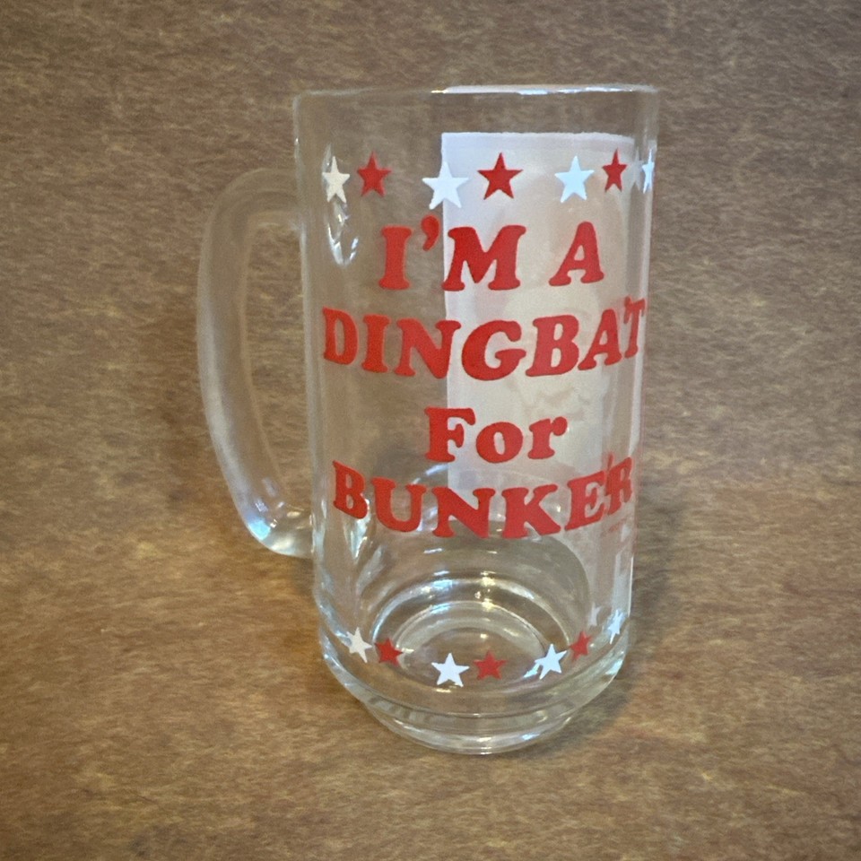 1972 Archie Bunker for President “All in the Family” Complete Glass Mug ...