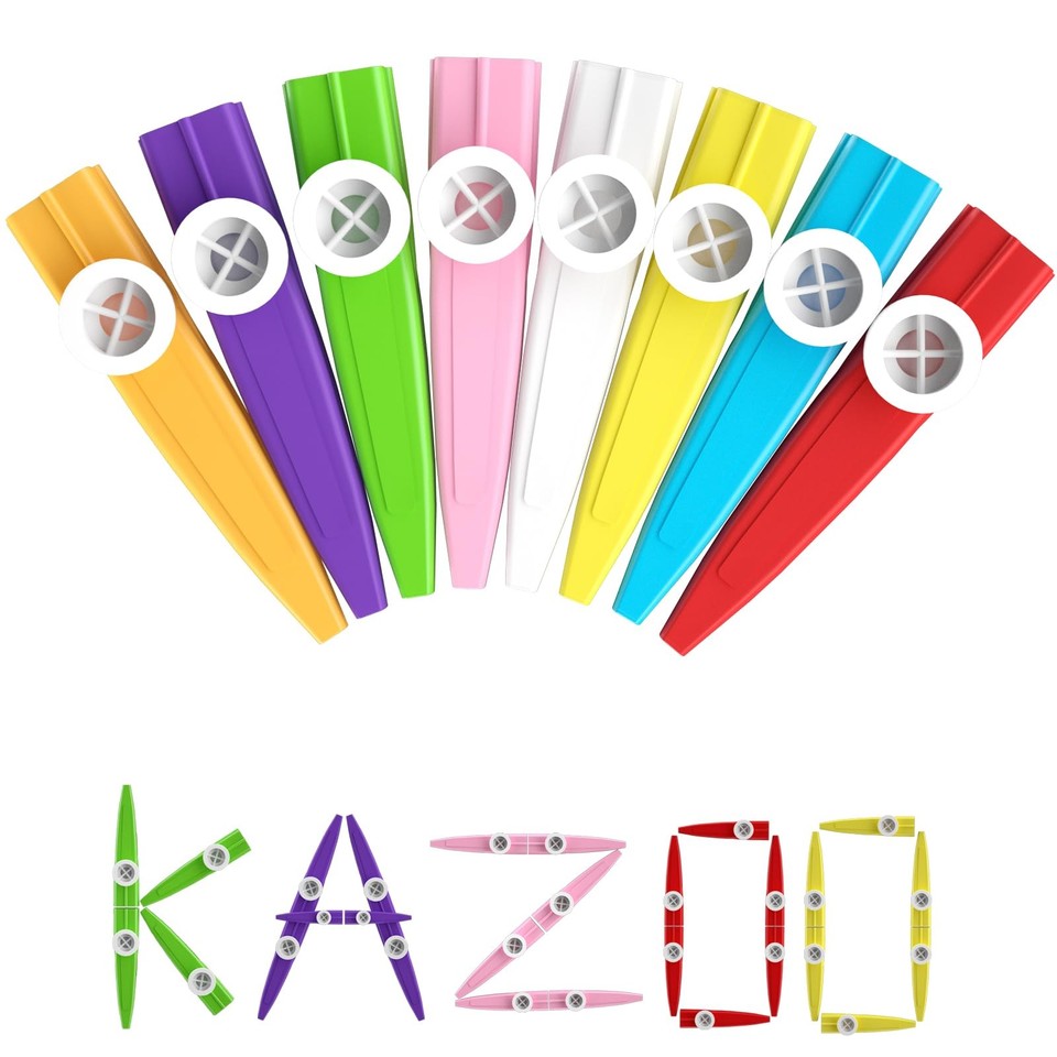 64 Pcs 8 Colors Plastic Kazoos for Kids Bulk, Children Birthday Party ...