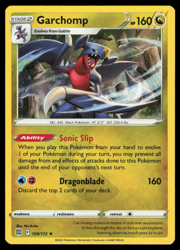 Garchomp 109/172 Holo Rare 2022 Pokemon Brilliant Stars LP | eBay