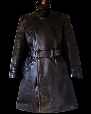 40s WW2 GERMAN LUFTWAFFE Leather Police Officers Trench Dispatch WW1 ...