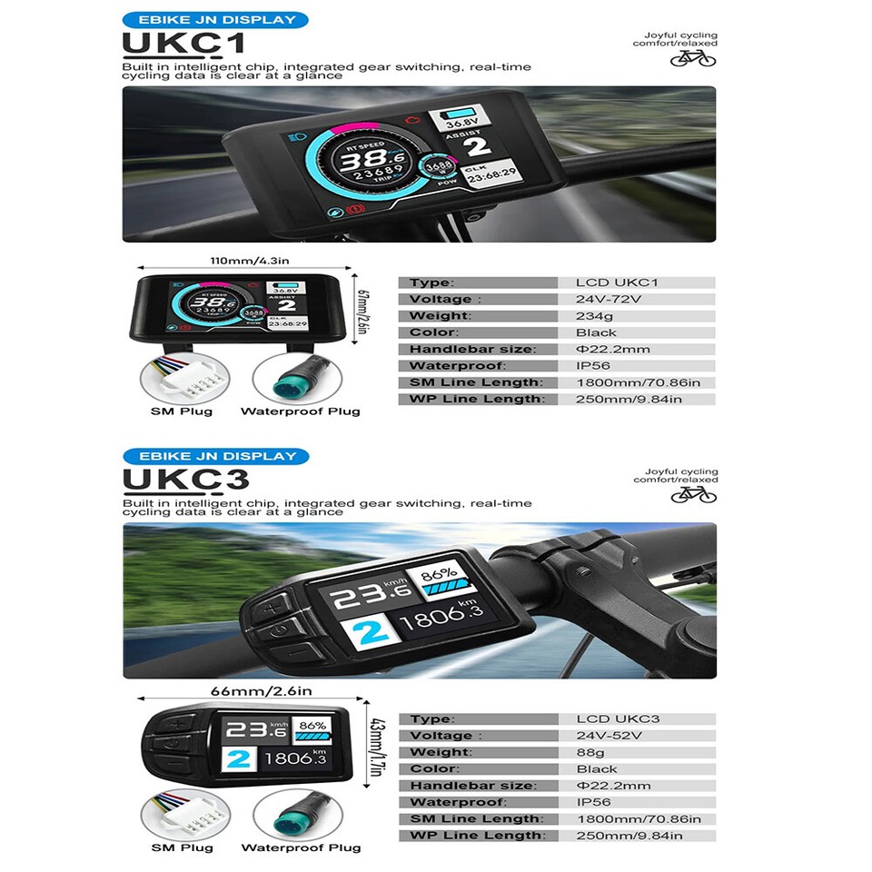 E-bike JN LCD Display S866 S830 S966 S900 GD01 UKC1 UKC3 for Electric ...