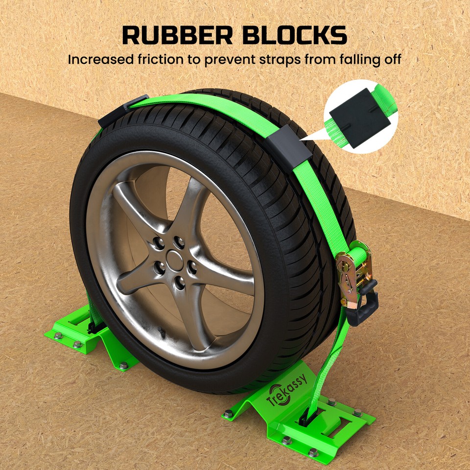 4 Pack Wheel Chock Tie Down Kit E Track Trailer Tire Tie Down System ...