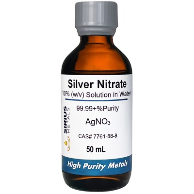 Silver Nitrate Solution (CAS# 7761-88-8) - 10.0% as 99.99+% Pure AgNO3 ...