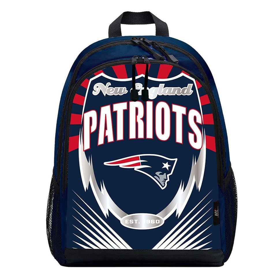 New NFL New England Patriots Boys Girls Kids 16" Travel School Backpack ...