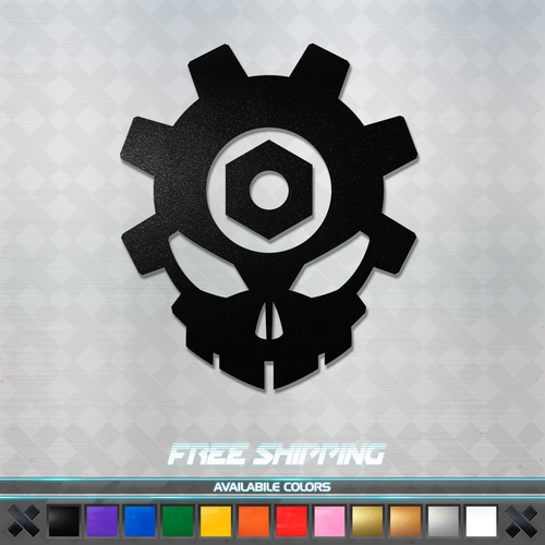 Gear Head Skull Vinyl Decal Sticker - Car Window Funny Truck Mechanic ...