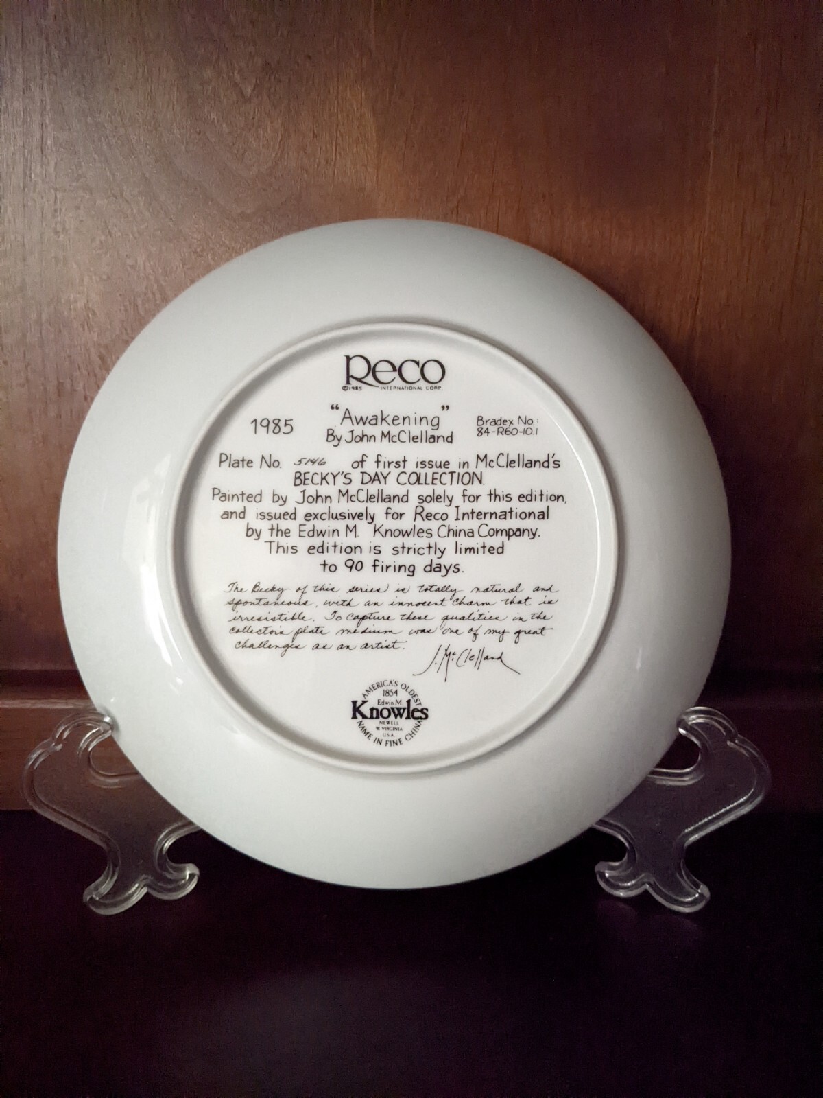 Vintage 1985 Reco International Corp "Awakening" plate by John ...