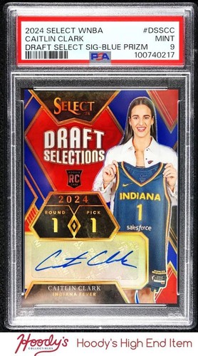 2024 Select WNBA Draft Selections Blue Caitlin Clark RC Rookie AUTO 04/ ...