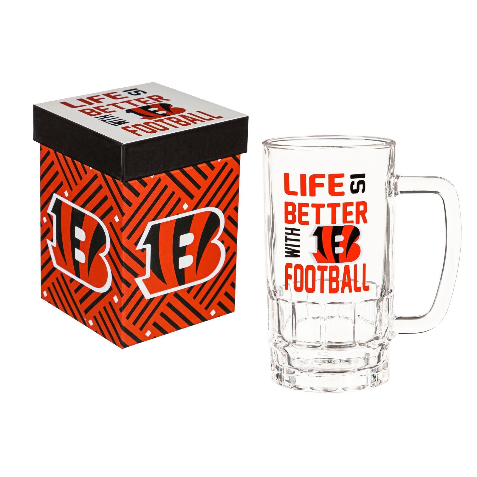 Cincinnati Bengals NFL Glass Tankard Glass Cup with Gift Box | eBay