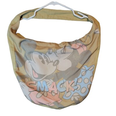 Disney Mickey & Minnie Kissing Smack! Tote Bag Tan Retro 24x14x5” | eBay