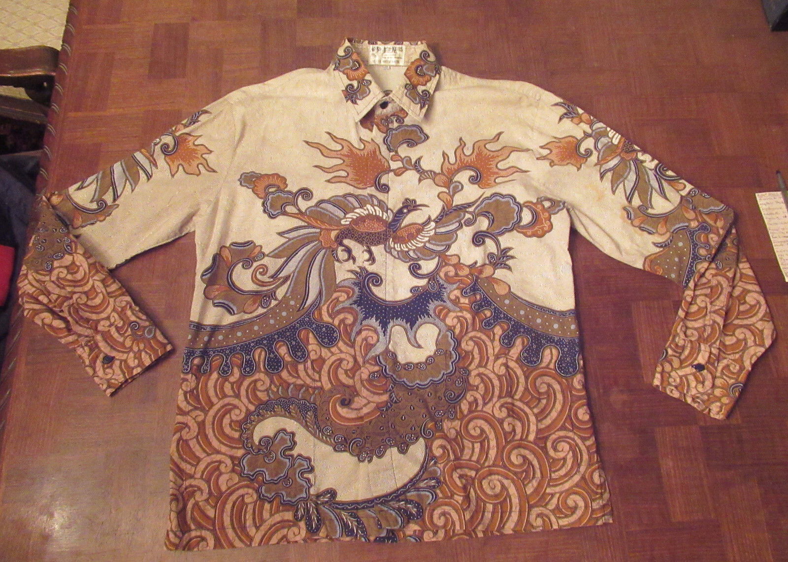 Batik Keris garuda bird ocean long sleeve button-fron… - Gem