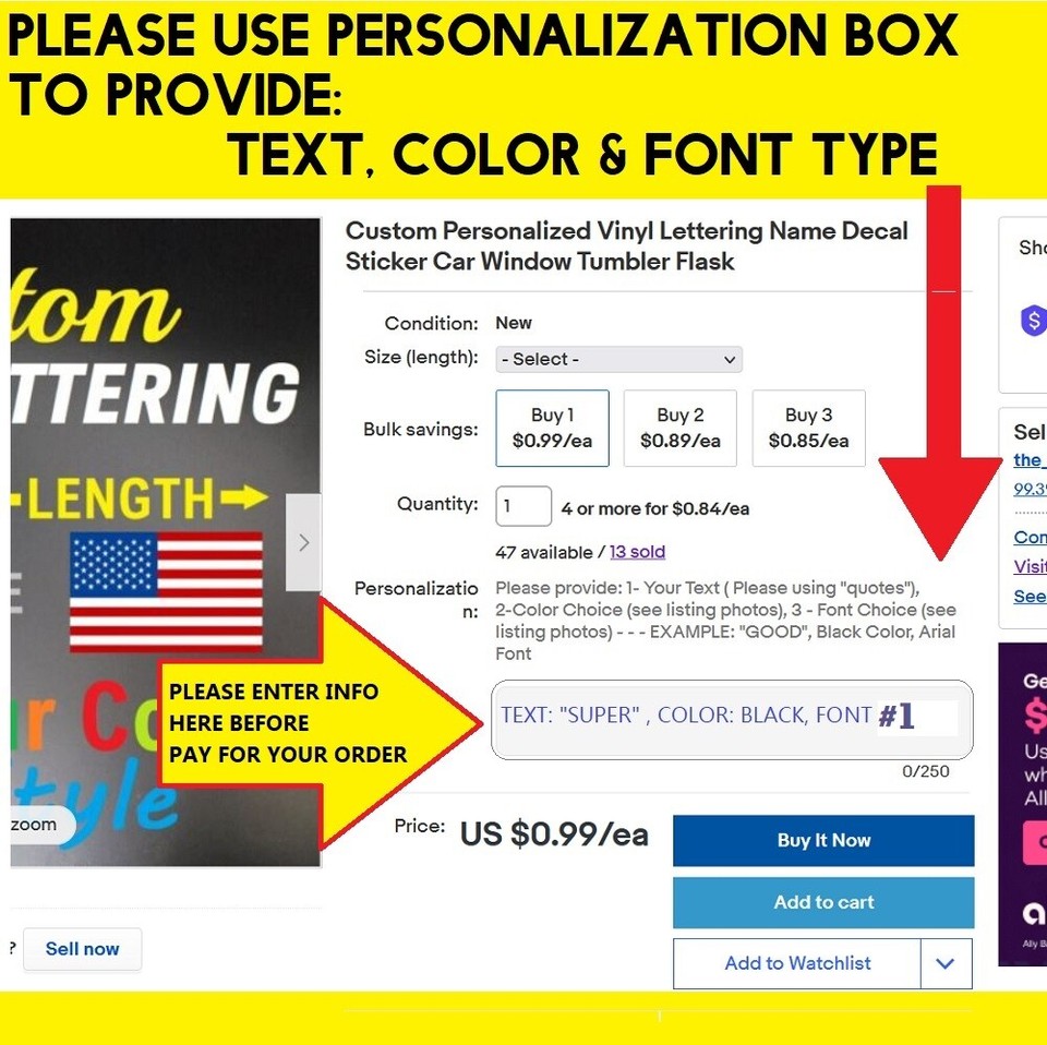 Custom Personalized Vinyl Lettering Name Decal Sticker - custom Style ...