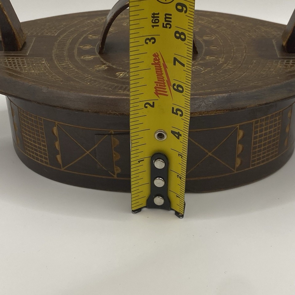 Vintage Norwegian Folk Art Bentwood Tine Box Hand Carved Lidded 8 Inch ...
