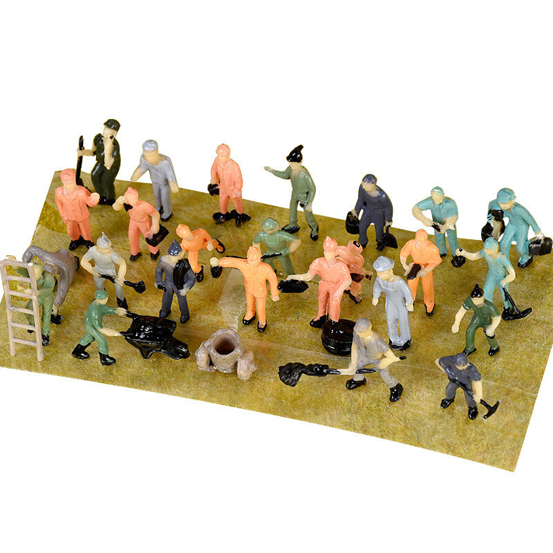 1SET Miniatures Railway Construction Workers HO/OO 1:87 Scale Figures ...