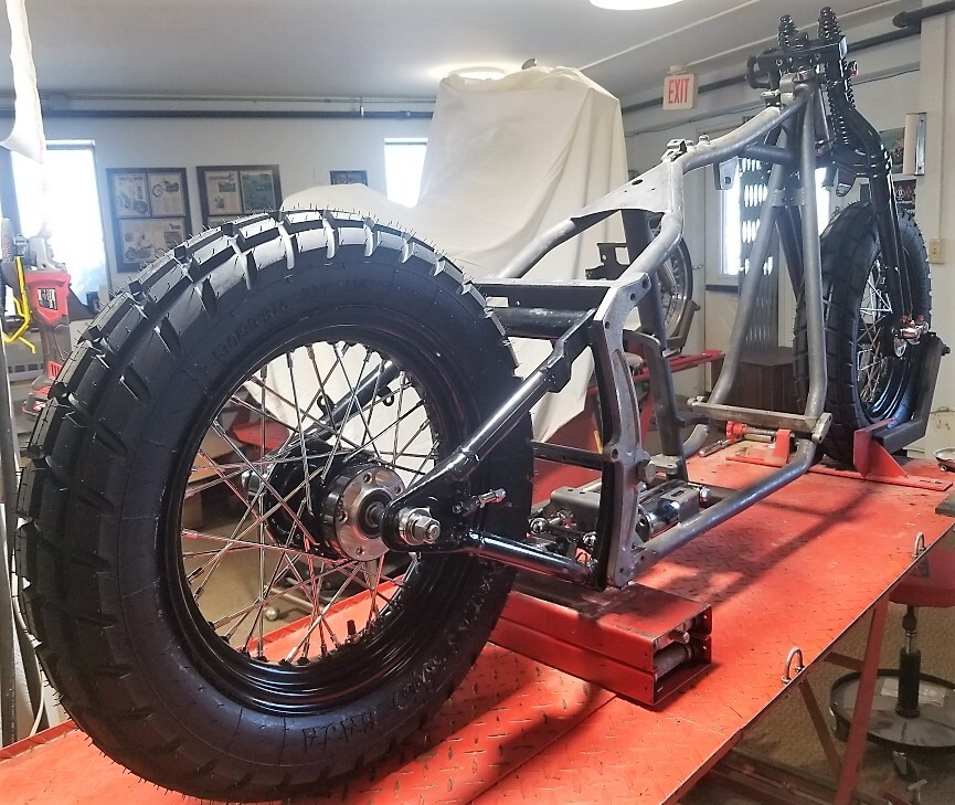 Black Adventure Bobber ST Frame Antique Springer Rolling Chassis Kit | eBay