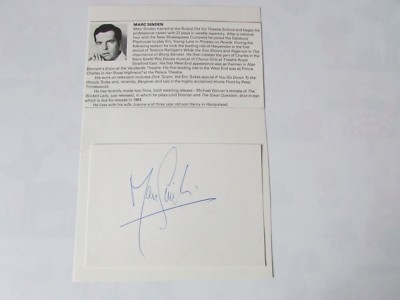 Marc SINDEN TV Film & Theatre Actor Original Hand Signed Display | eBay