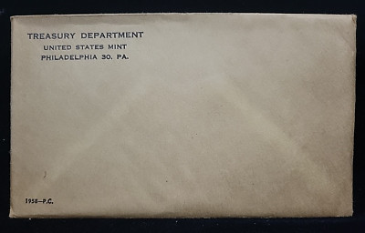 **SEALED/UNOPENED** 1958 US Mint Proof Set | Original Sealed Envelope ...