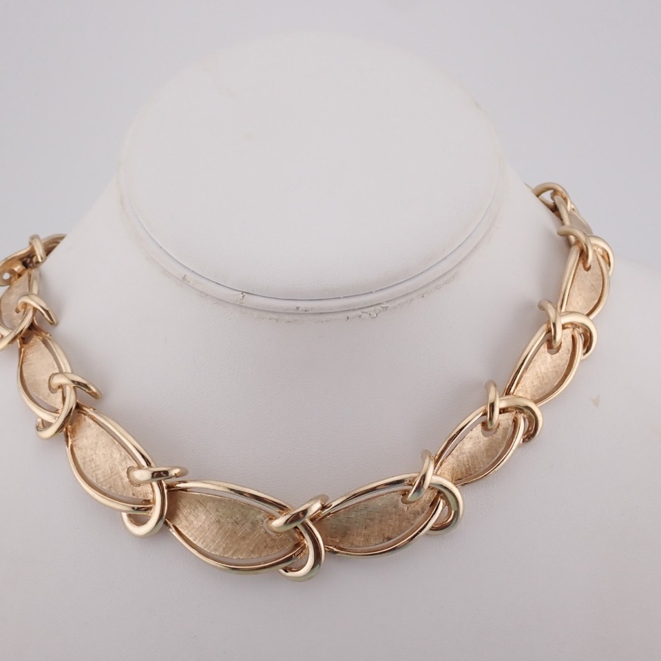 VTG Marcel Boucher Brushed Gold Tone 16" Adj Panel Necklace Signed ...