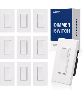 ELEGRP Slide Dimmer Rocker Switch for 300W Dimmable LED DM19-WH, (Pack ...