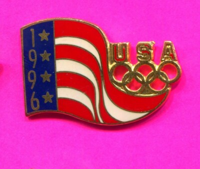 1996 OLYMPIC USA FLAG PIN WAVING FLAG PIN ATLANTA OLYMPICS PIN | eBay