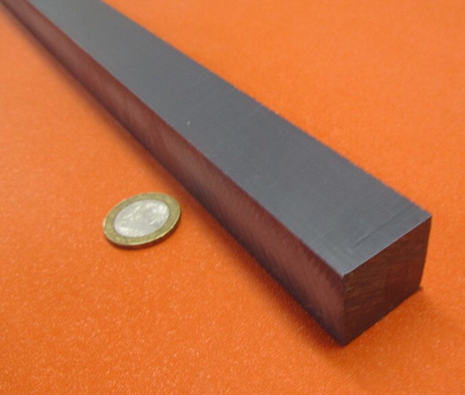 PVC Square Bar Grey, Type I, 1.0" x 24" Length | eBay