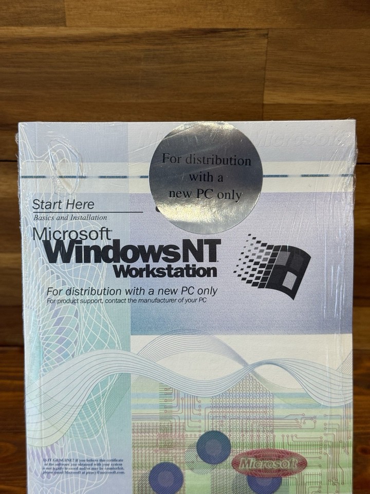 Microsoft Windows NT Workstation Version 4.0 Software + Product ID Sealed New | eBay