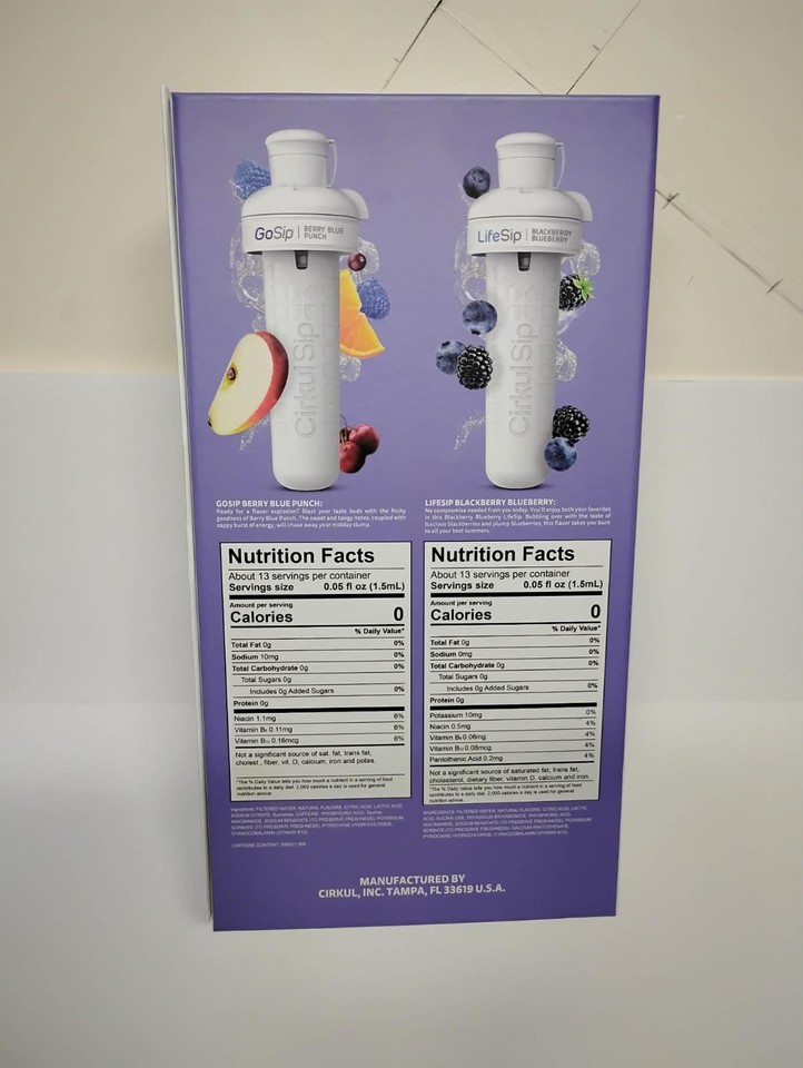 Cirkul 22 oz Purple Stainless Steel Bottle Starter Kit Blue Lid + 2 ...