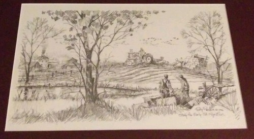 TERRY REDLIN STUDY FOR EARLY MIGRATION 1996 TWILIGHT TIME PENCIL SKETCH ...