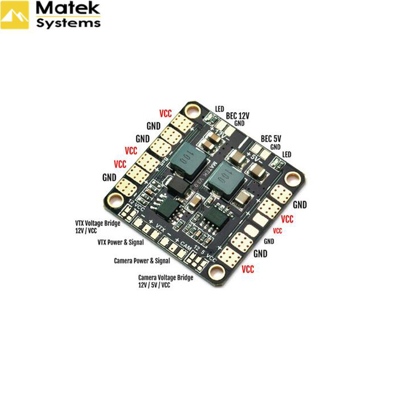 Matek Mini Power Hub Distribution Board PDB with BEC 5V & 12V for FPV ...