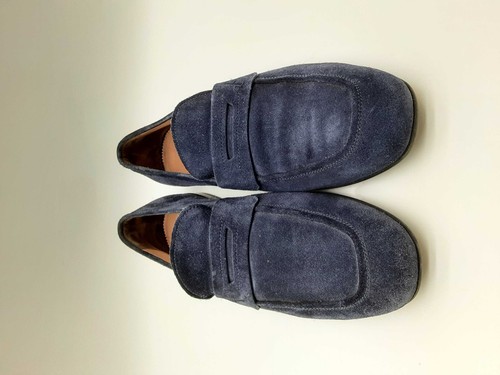 Salvatore Ferragamo Ayden Blue Suede Penny Loafers Size 8.5 M ...