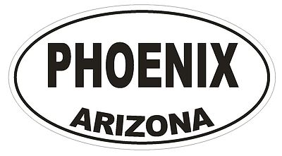 Phoenix Arizona Oval Bumper Sticker or Helmet Sticker D1649 Euro Oval ...