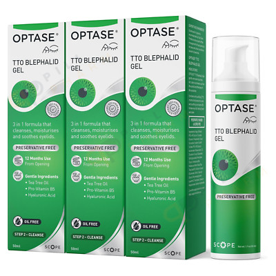 Optase Tea Tree Oil Eye Lid Cleansing Gel - 3 in 1 Formula - 50ml - 3 ...