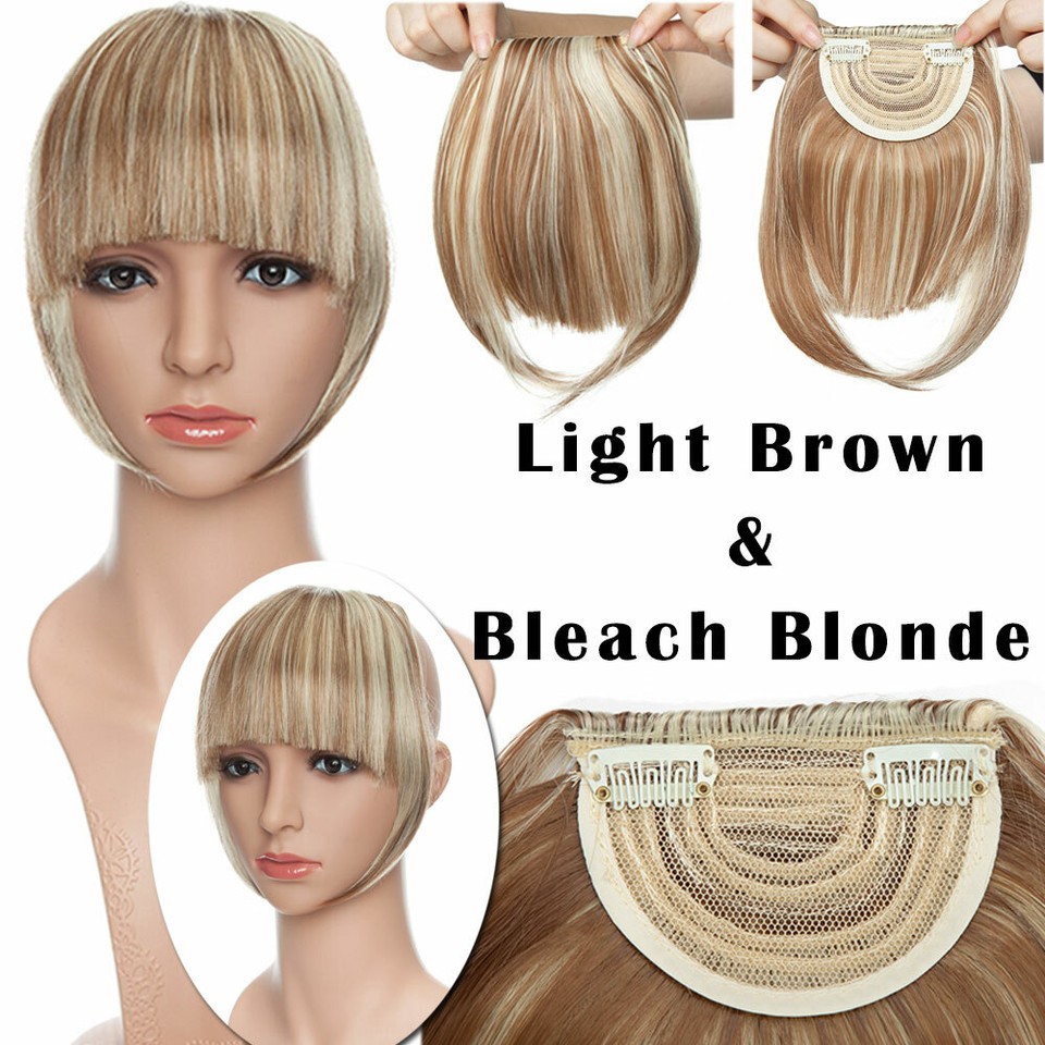 Straight Front Bangs Fringe Piece Clip In Hair Extensions Remy style ...