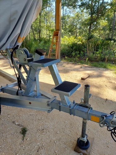 Double Galvanized Trailer Tongue Step for Safe Boat Access - Anti-Slip ...