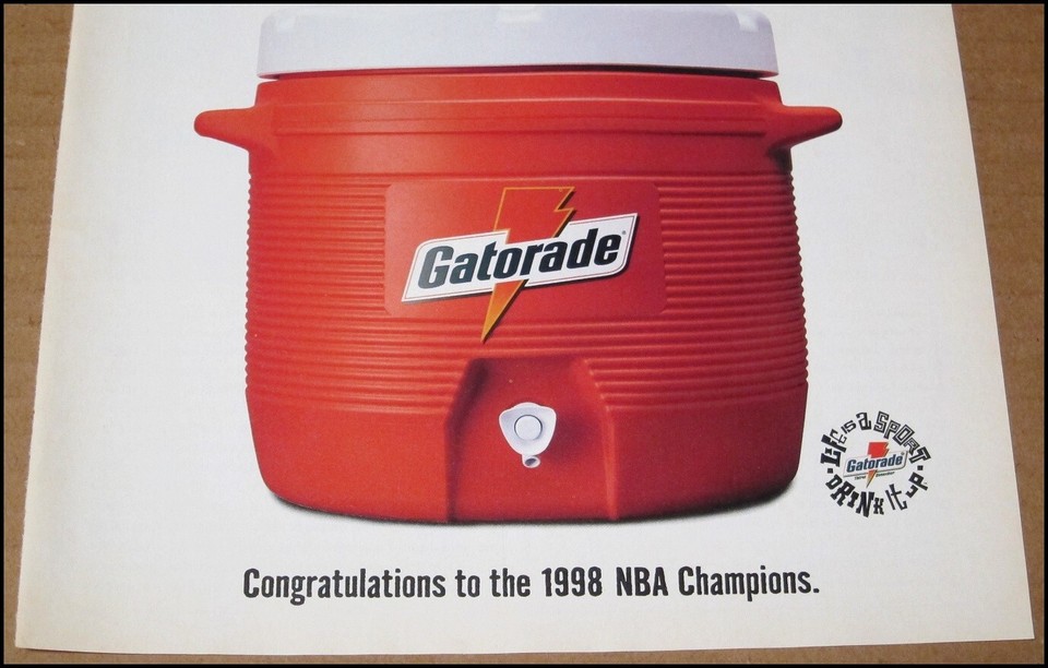 1998 Gatorade Congratulates Chicago Bulls NBA Champions Print Ad ...