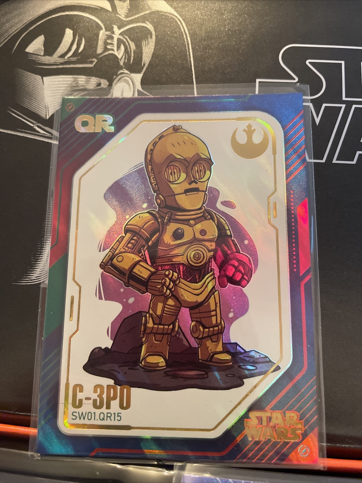 C-3PO Chibi 2023 Star Wars Prerelease SW01 QR15 Box Hit Holofoil Chase ...