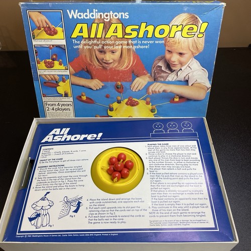 VINTAGE BOARD GAME Waddingtons ALL ASHORE! 1980 Complete British Boats ...