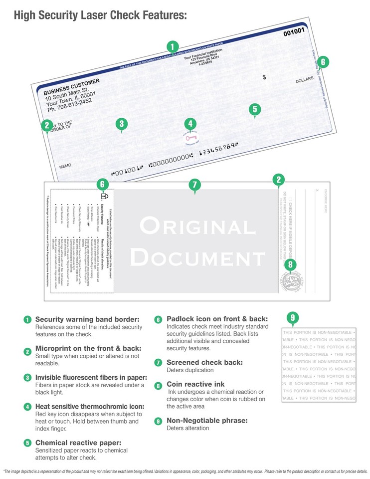 Blank High Security Top Computer Checks, 250 Blue/Red Checks | eBay