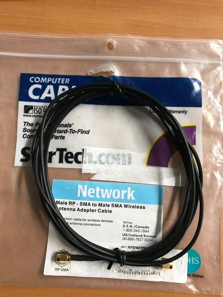 StarTech 10-Feet RP-SMA to SMA Wireless Antenna Adapter Cable - M/M ...